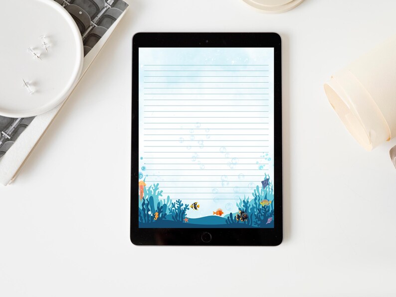 Ocean Themed Printable Writing Paper, Lined and Unlined Stationery ...