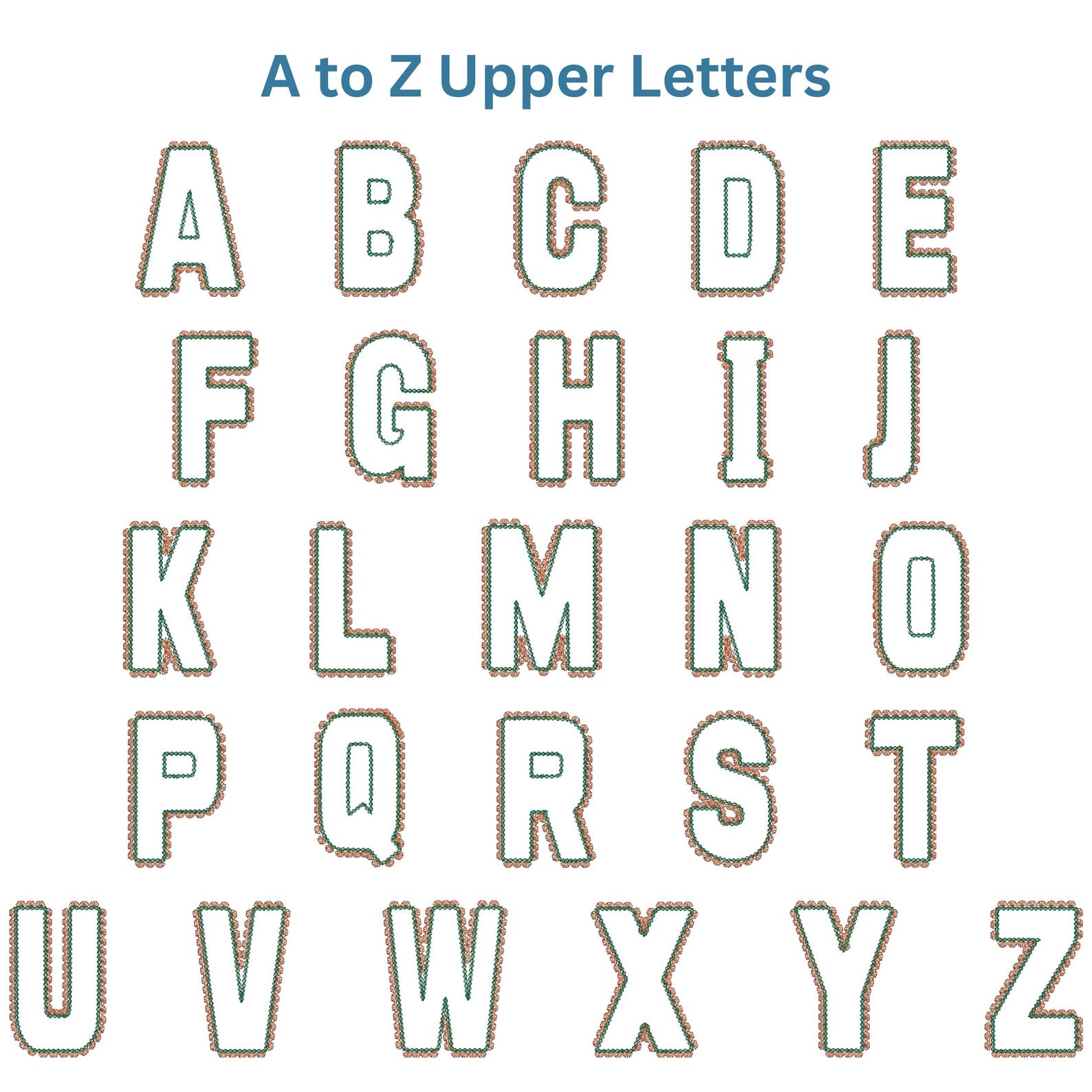 Lace Edge Diamond Stitch Applique Font BX | 5 Sizes A-Z Alphabet & 0-9 ...