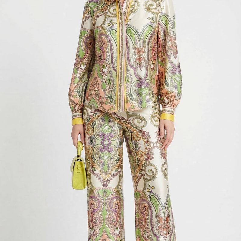 Two Piece Silk Pant Set - Etsy
