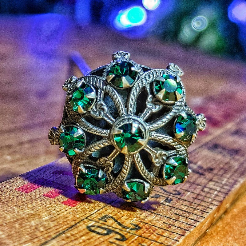 Green Rhinestone Hat Pins - Etsy