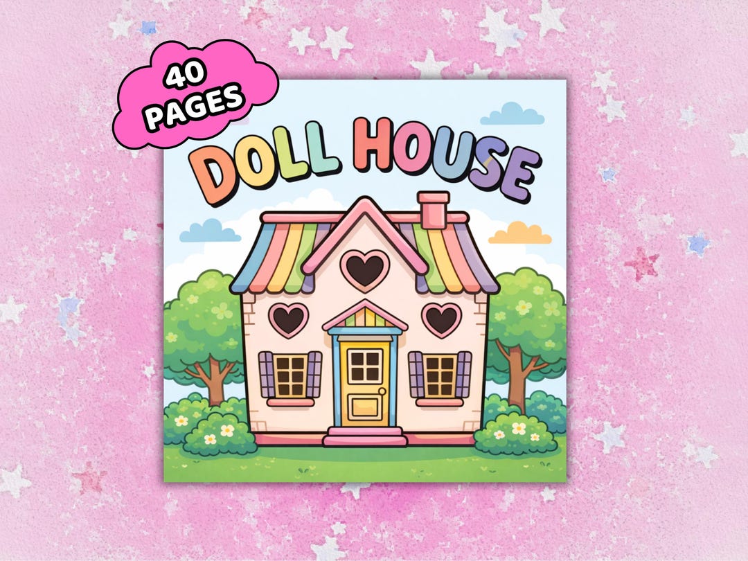 Doll House Coloring Book for Kids, Cute Cozy Home Coloring Pages ...