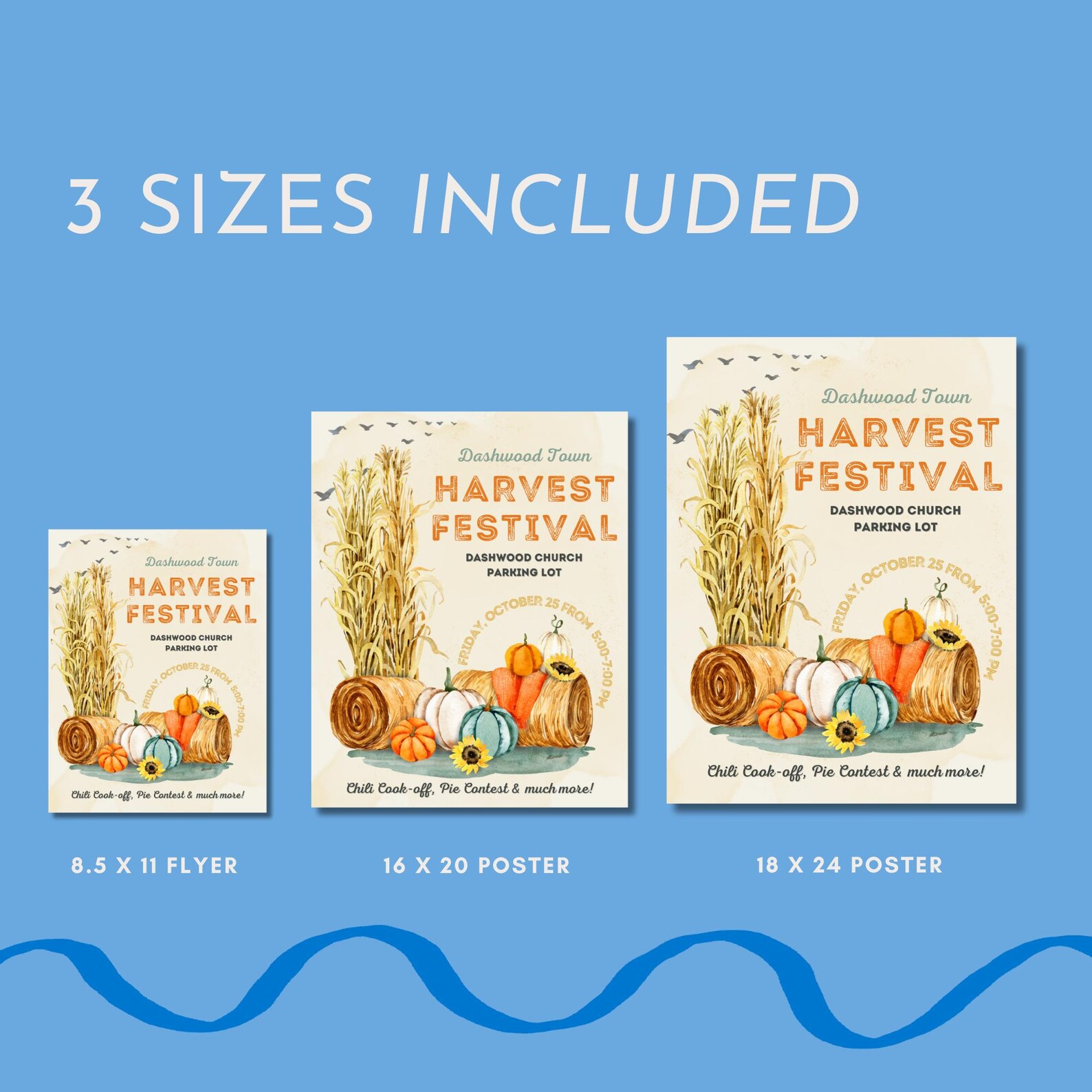 Fall Harvest Festival Flyer & Poster - Editable in Canva - Etsy