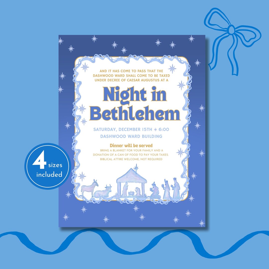 Night in Bethlehem Flyer & Poster - Christmas Nativity Party Theme ...