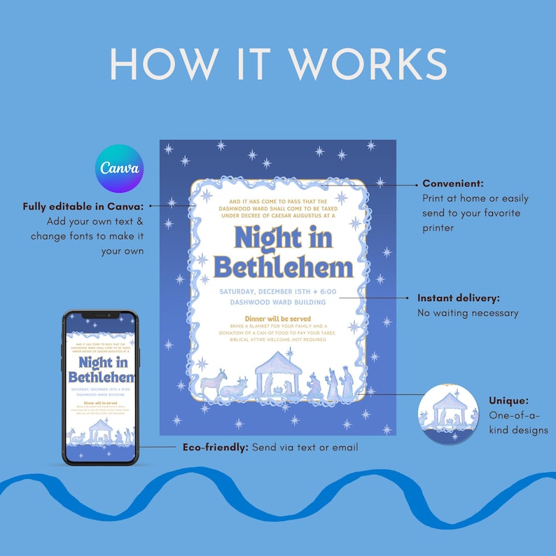 Night in Bethlehem Flyer & Poster - Christmas Nativity Party Theme ...