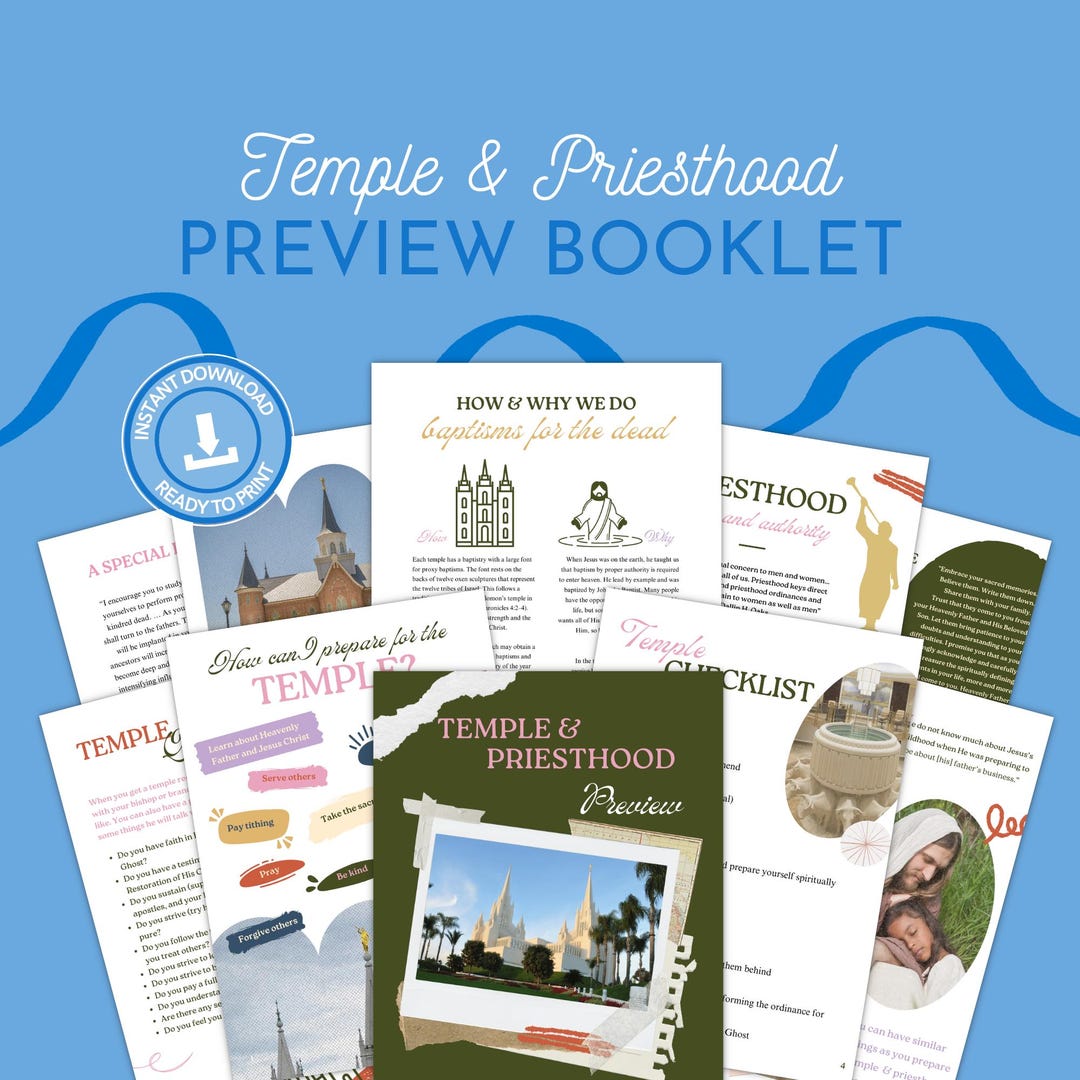 Temple & Priesthood Preview Printable Booklet - LDS Primary Prep - Etsy