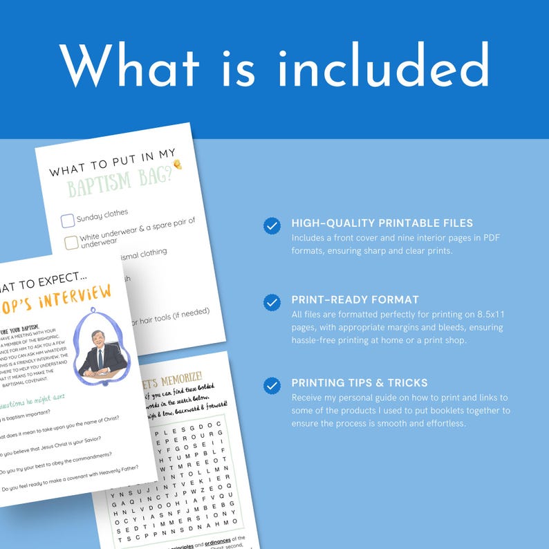 Baptism Preparation Meeting Printable Booklet - Great to Be 8 Meeting ...