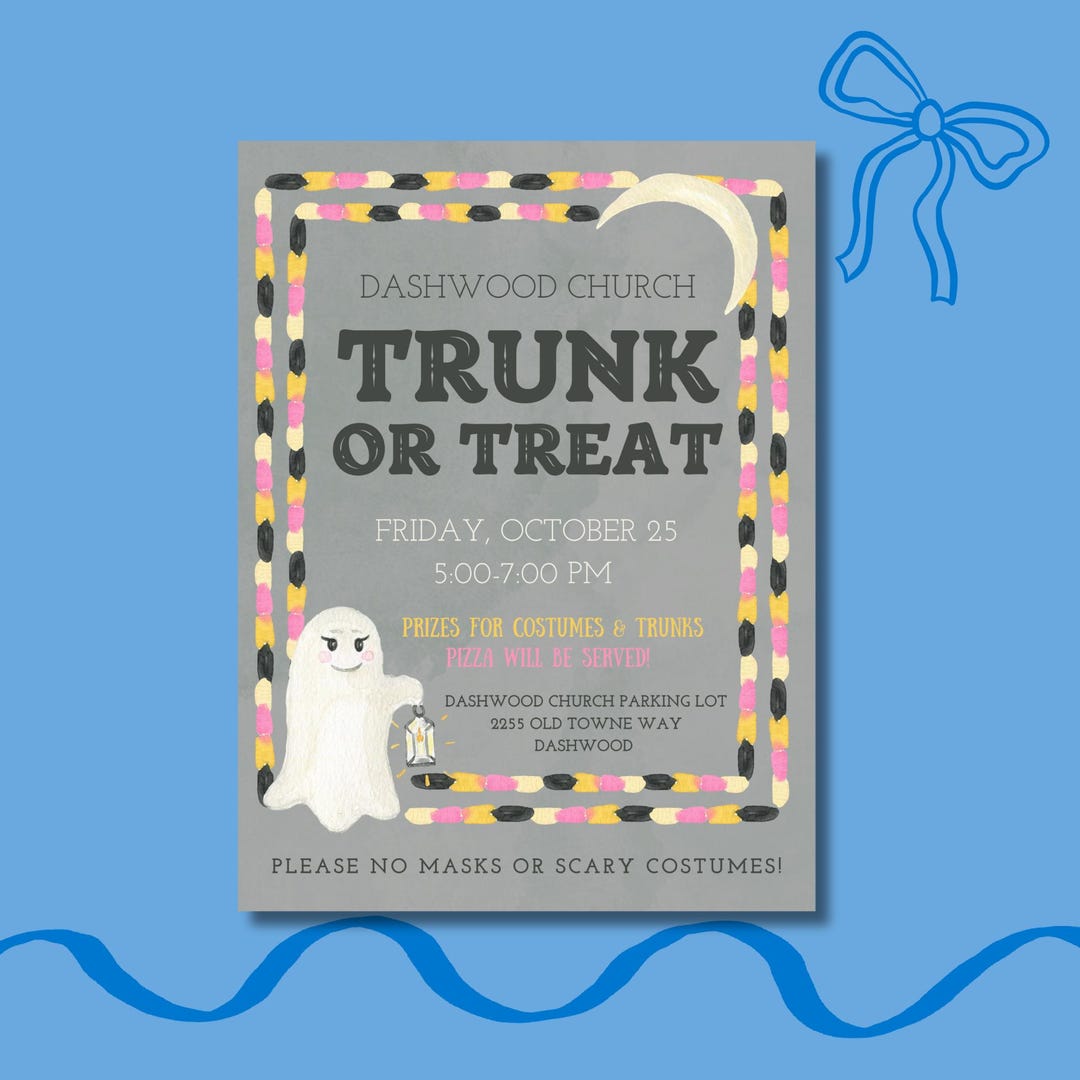 Trunk or Treat Flyer & Poster - Editable in Canva - Etsy