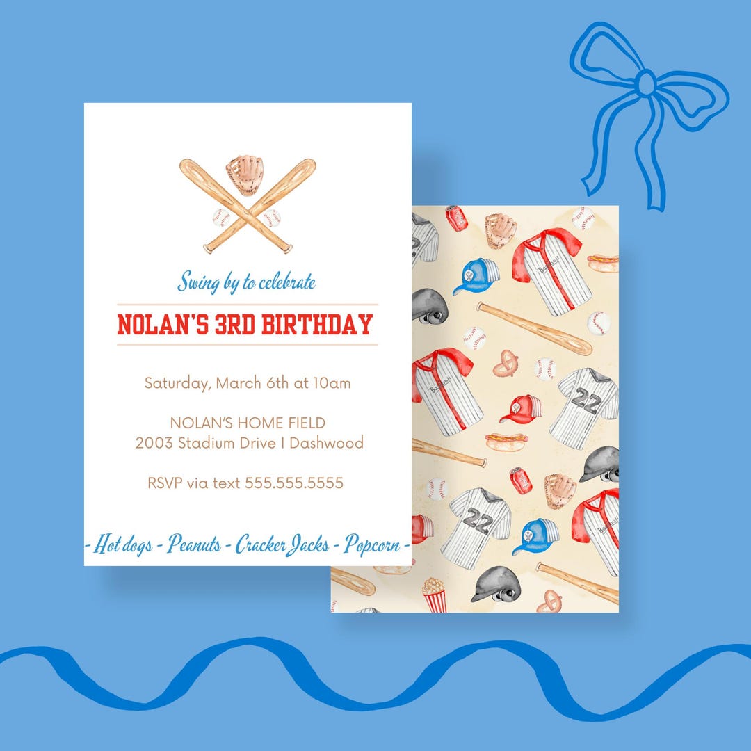 Baseball Invitation - Editable in Canva - Etsy