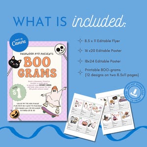 Boo-grams Flyer, Poster, & Tags - Halloween/fall Candy Grams - Editable ...