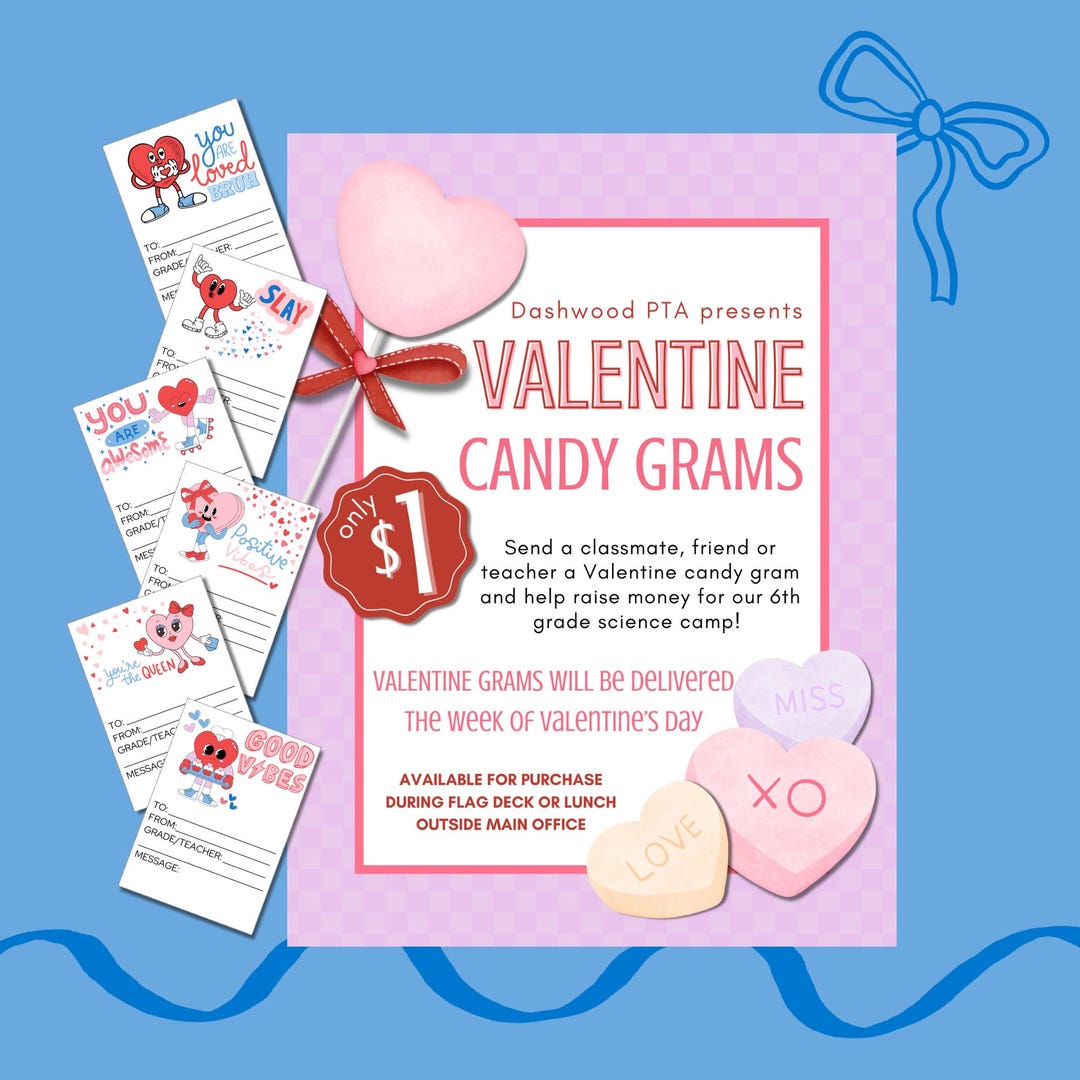 Valentine-grams Flyer, Poster, & Tags - Valentine Candy Fundraiser ...