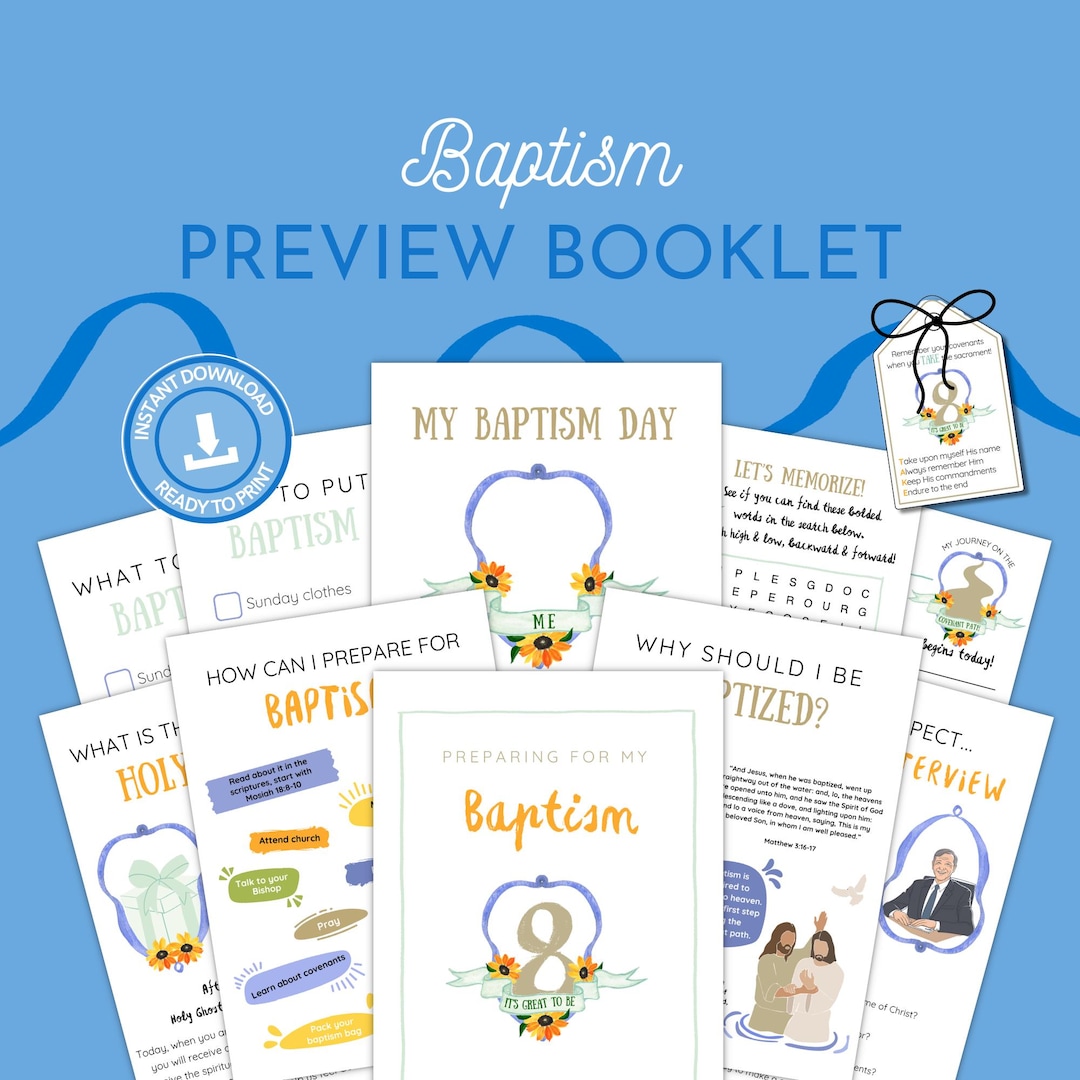 Baptism Preparation Meeting Printable Booklet - Great to Be 8 Meeting ...