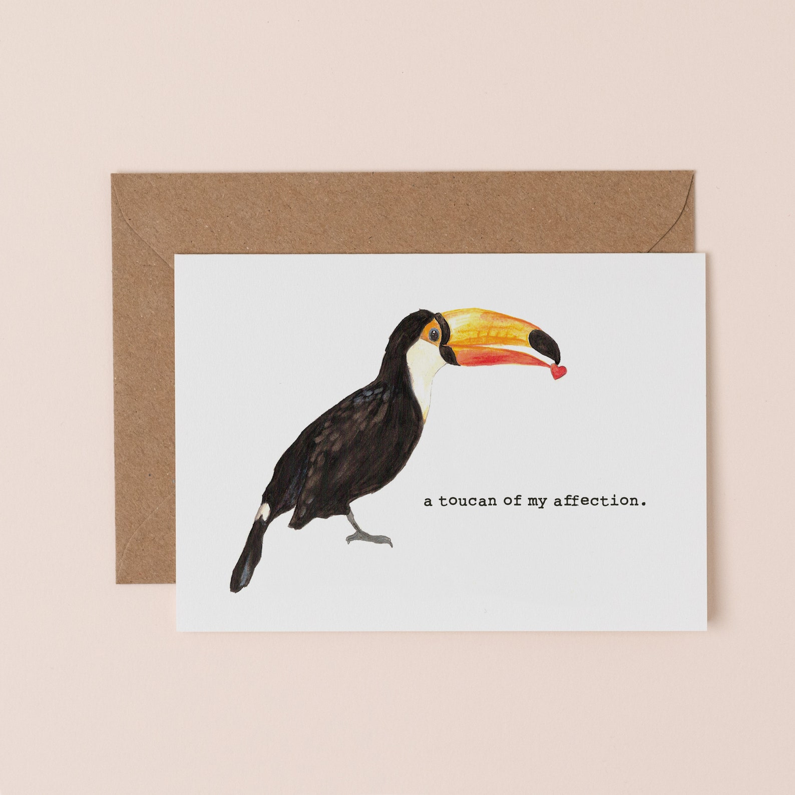 Toucan of My Affection Greetings Card: Tropical Love Watercolor Bird ...