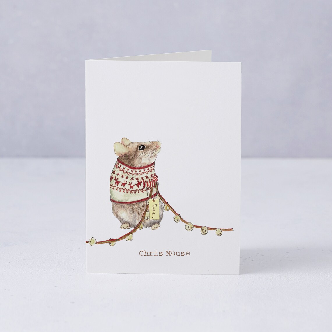 Chris Mouse Christmas Card Cute Holiday Card Christmas | Etsy