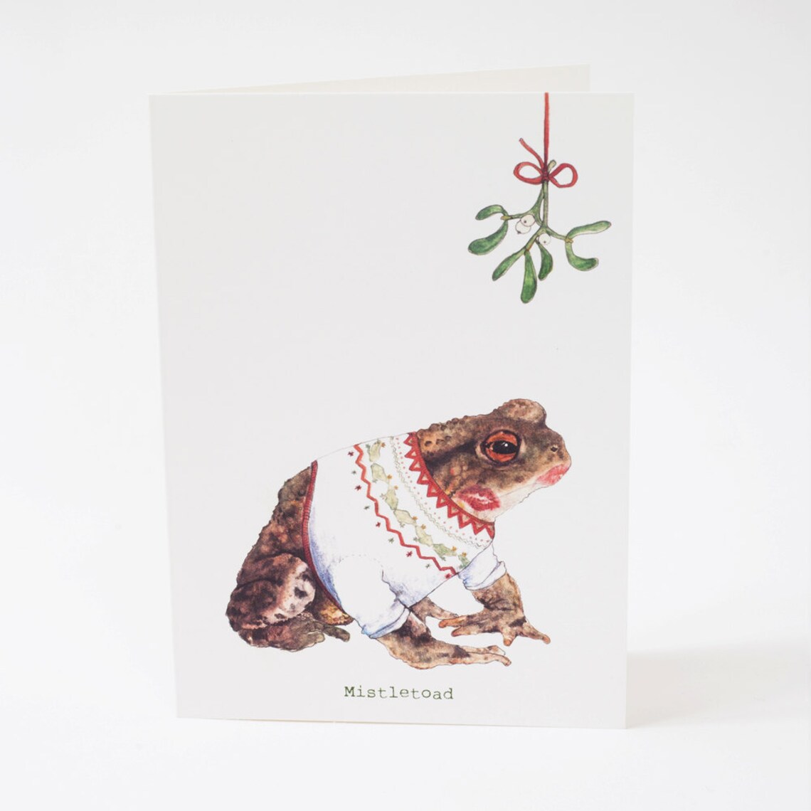 Mistletoad Christmas Card Cute Mistletoe Pun Funny Toad - Etsy