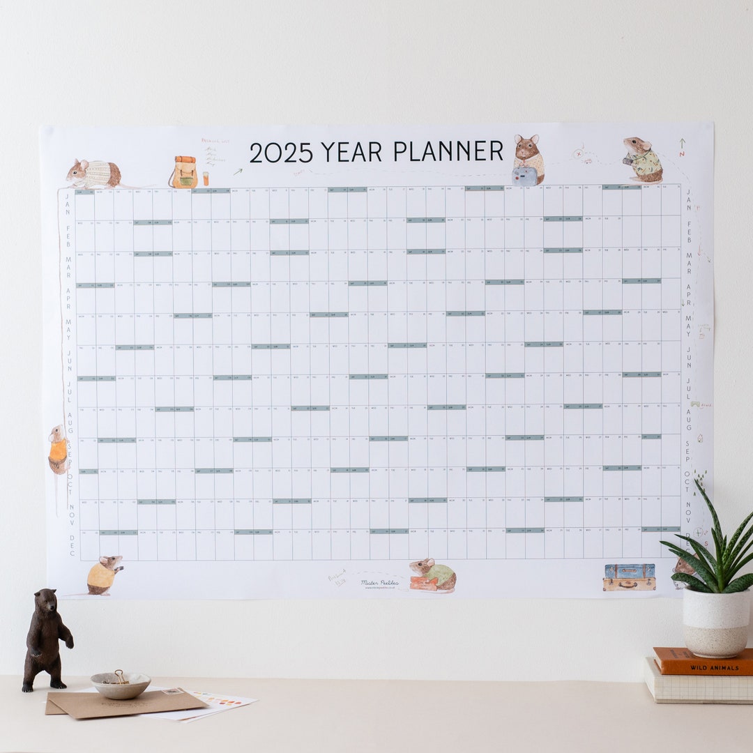 SALE! Large 2025 Year Planner | 2025 Mouse Wall Planner | Year-to-view ...