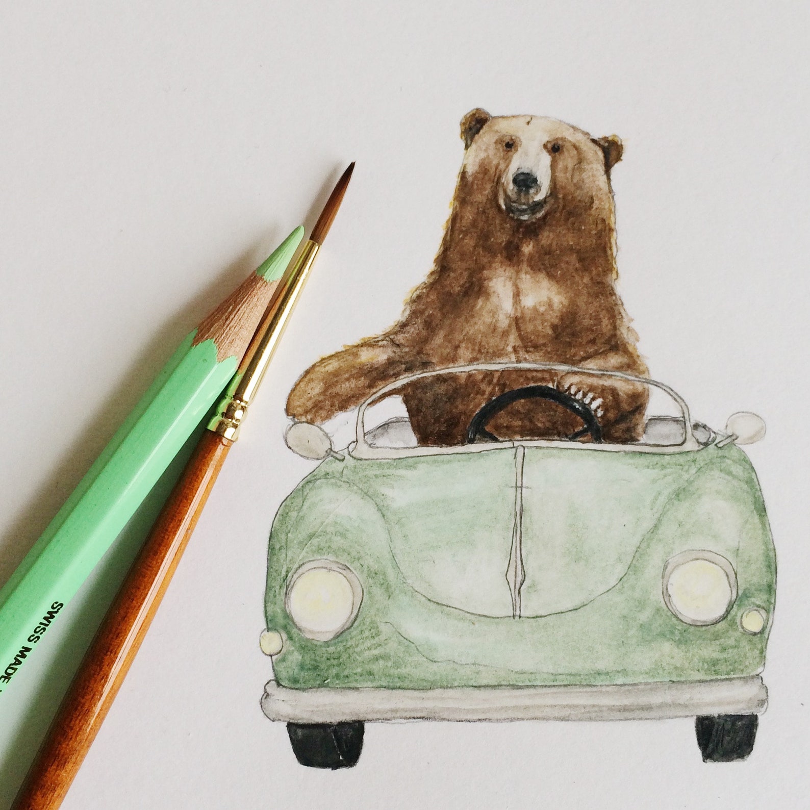 Bear Left Bear Right Print Road Trip Wall Art Bear Pun | Etsy