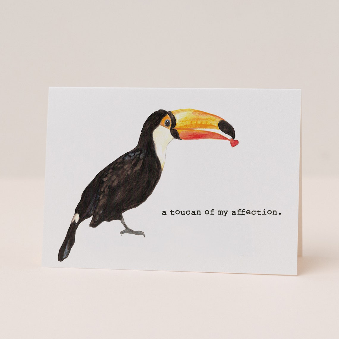 Toucan of My Affection Greetings Card: Tropical Love Watercolor Bird ...