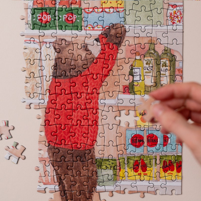 Illustrated Bear 500-piece Jigsaw Puzzle: Eco-friendly Gift - Etsy