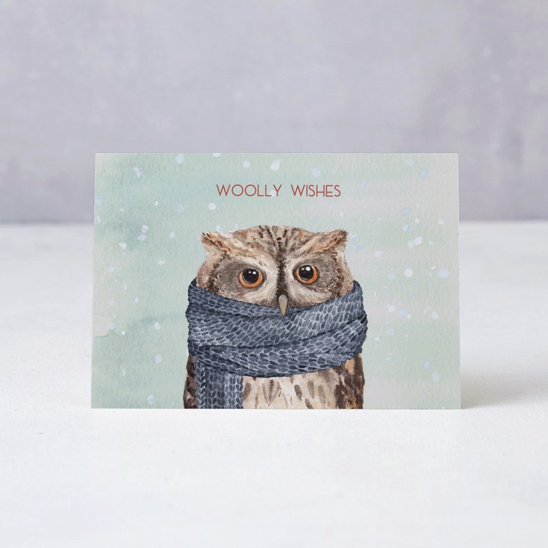 Woolly Wishes Christmas Card Pack Cute Animal Holiday Cards | Etsy