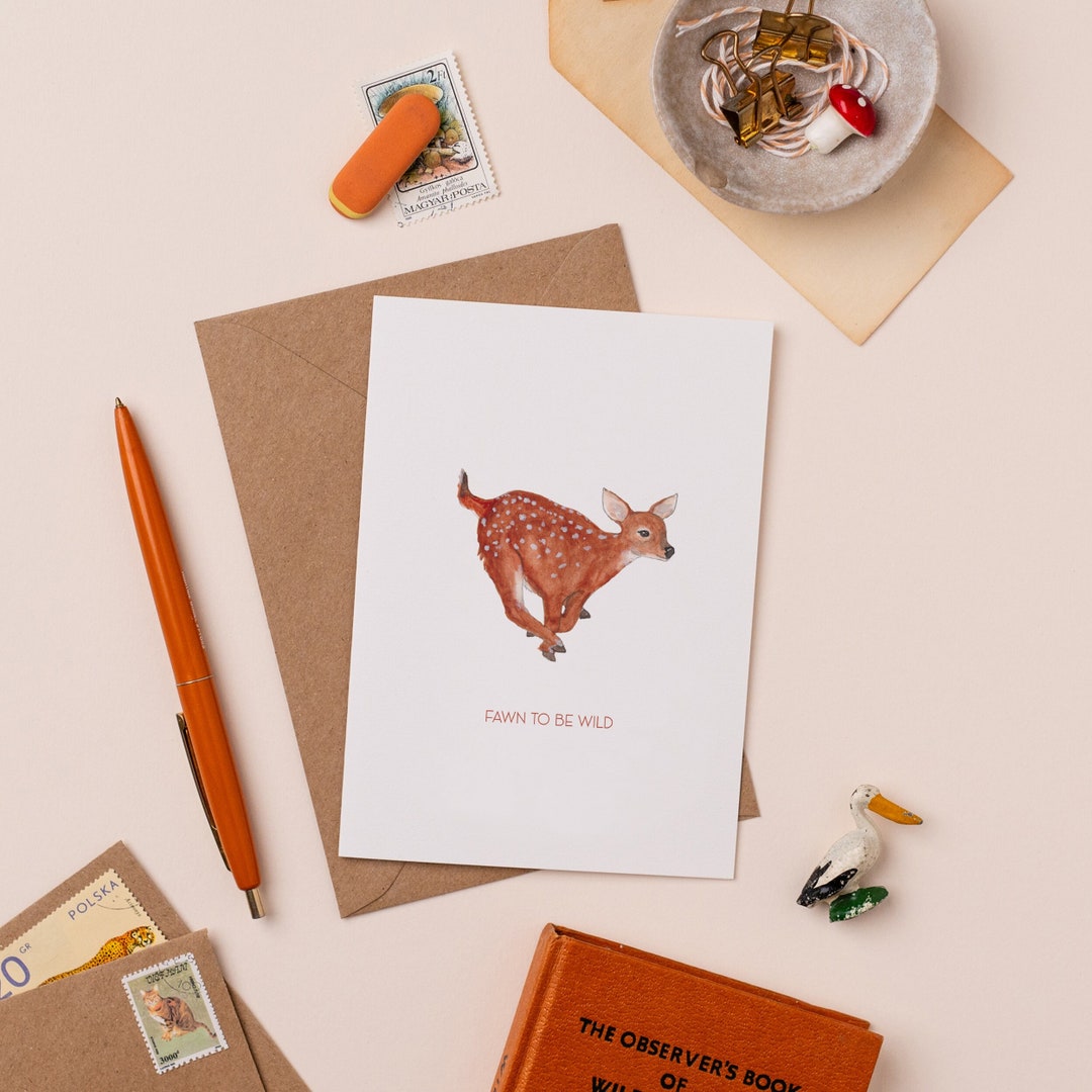 Fawn to Be Wild Greetings Card | Cute Deer Card | Baby Deer ...