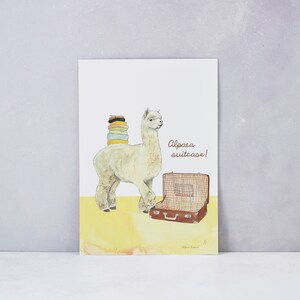 Alpaca Suitcase Print Funny Animal Art Animal Wall Art - Etsy