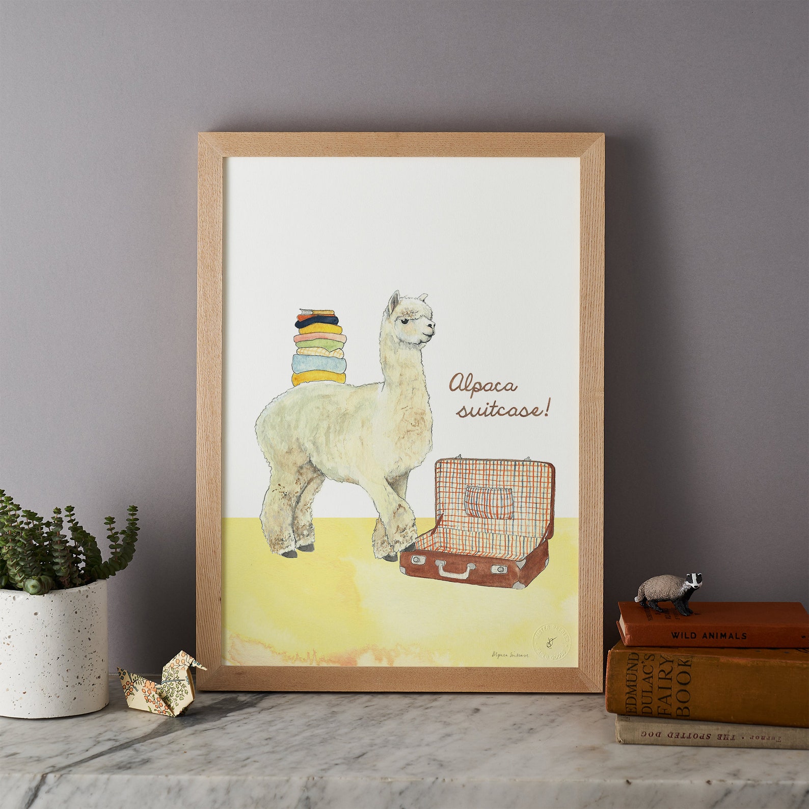 Alpaca Suitcase Print Funny Animal Art Animal Wall Art - Etsy