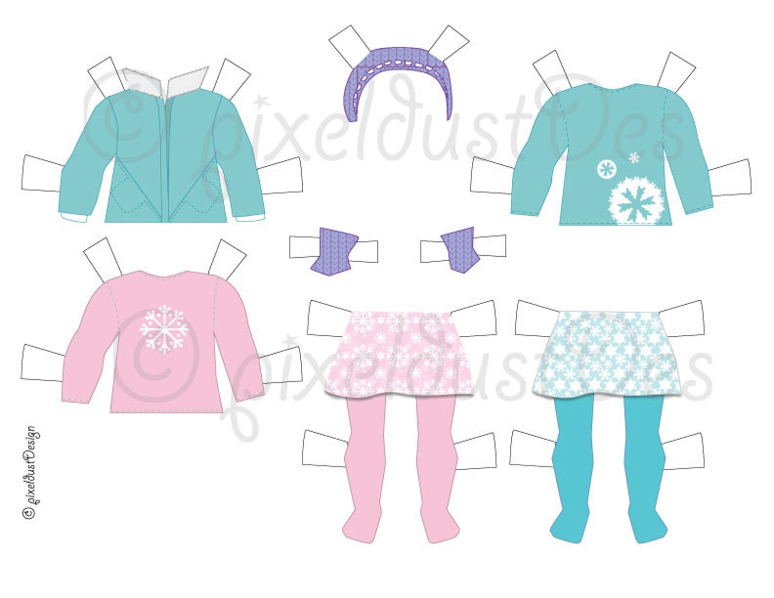 Stacy and Stella Printable Paper Dolls - Winter Clothes and Accessories ...