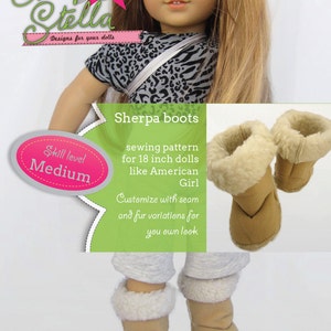 Sherpa Boots PDF Sewing Pattern for 18 Inch Dolls Like American Girl ...