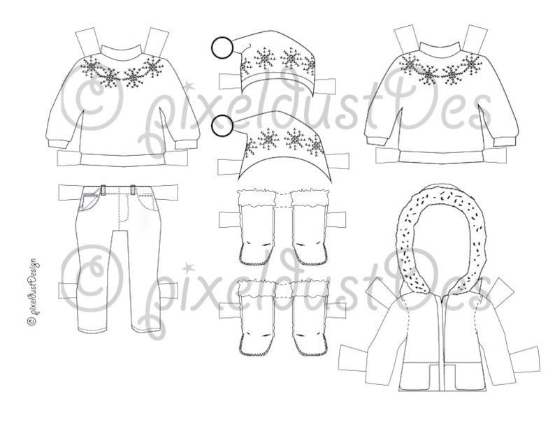 Stacy and Stella Printable Paper Dolls - Winter Clothes and Accessories ...