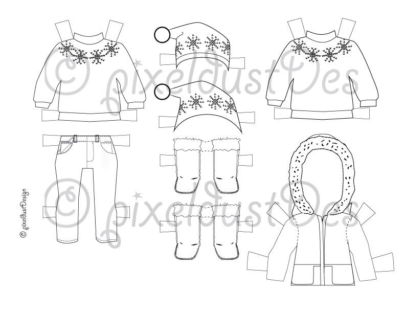 Stacy and Stella Printable Paper Dolls - Winter Clothes and Accessories ...