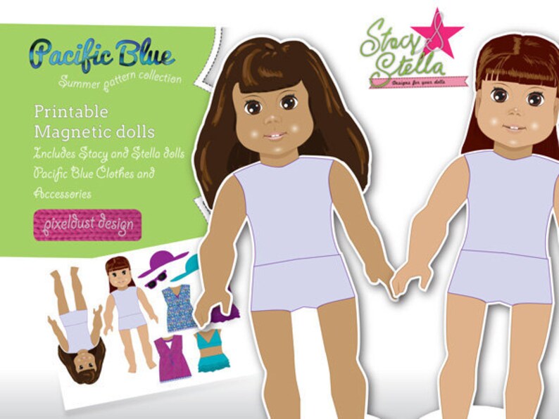 Stacy and Stella Printable Magnetic Dolls - Etsy