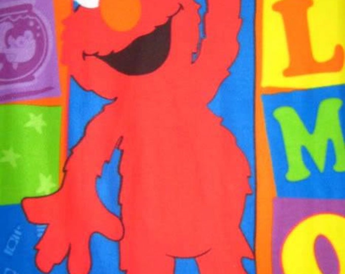 Sesame Street Elmo Blocks Fleece Panel Soft Warm Throw Blanket or Wall ...