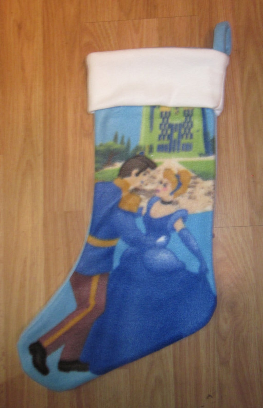 Disney Princess Cinderella & Prince Holiday Christmas Stocking W/ White ...