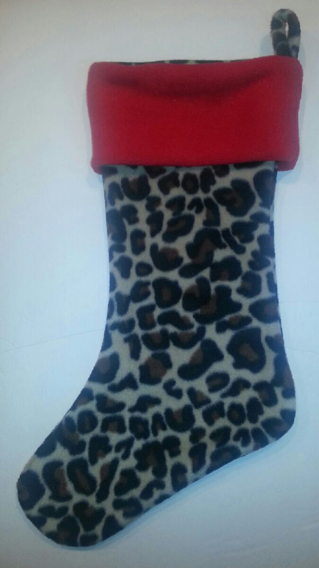 Brown & Black Animal Print Cheetah Leopard Holiday Christmas Stocking W ...