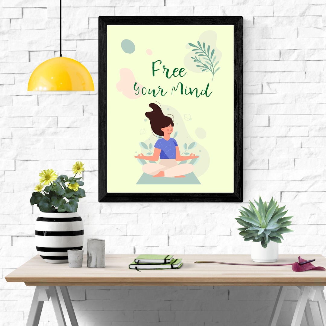 Mental Health Poster Digital Print Set of 2, Positive Minimalist ...