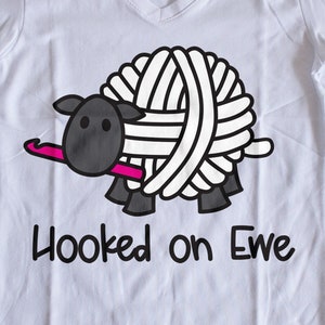 Hooked on Ewe PNG DXF SVG Cut File Digital File T-shirt Art Cricut ...