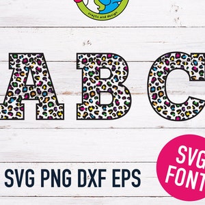 Multicolored Leopard Print Svg | Cute Fun Font | Cricut Font | PNG ...