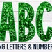 Embroidery Sparkle Letters | Green | High Res PNG | Alpha Pack | Faux ...