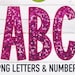 Embroidery Sparkle Letters | Pink | High Res PNG | Alpha Pack | Faux ...