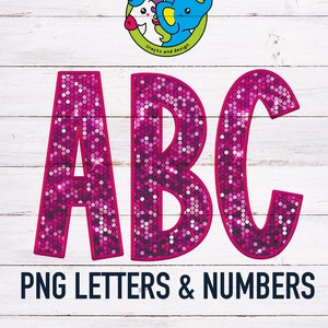 Embroidery Sparkle Letters | Pink | High Res PNG | Alpha Pack | Faux ...