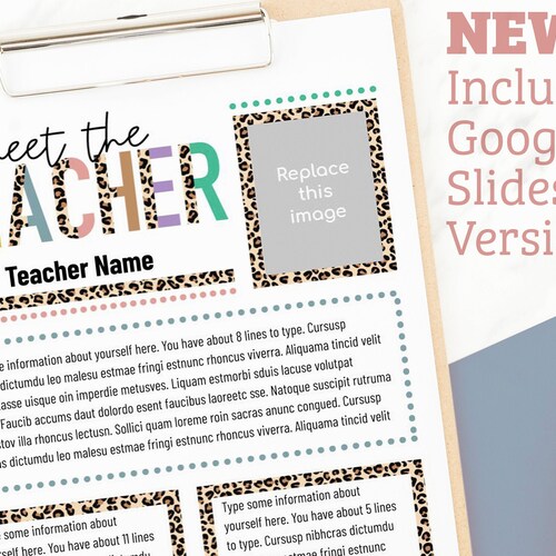 Leopard Print Meet the Teacher Editable Welcome Flyer - Etsy