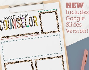 Meet Your Counselor Editable Template Flyer Sage & Oatmeal - Etsy