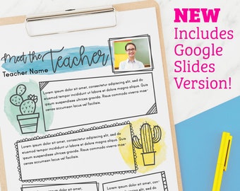 Emoji Meet the Teacher Flyer Google Slides Instant | Etsy