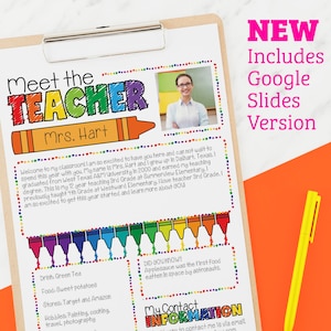 Crayon Meet the Teacher Flyer - Google Slides - Instant Download ...