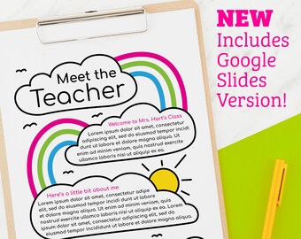 Emoji Meet the Teacher Flyer Google Slides Instant | Etsy