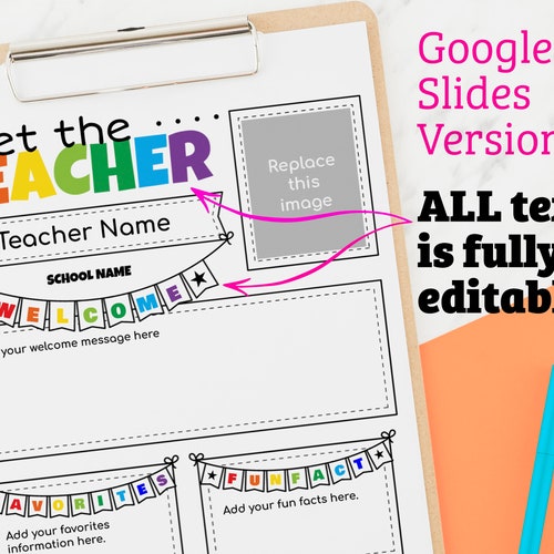 Meet the Teacher Flyer ALL Type Editable Google Slides - Etsy
