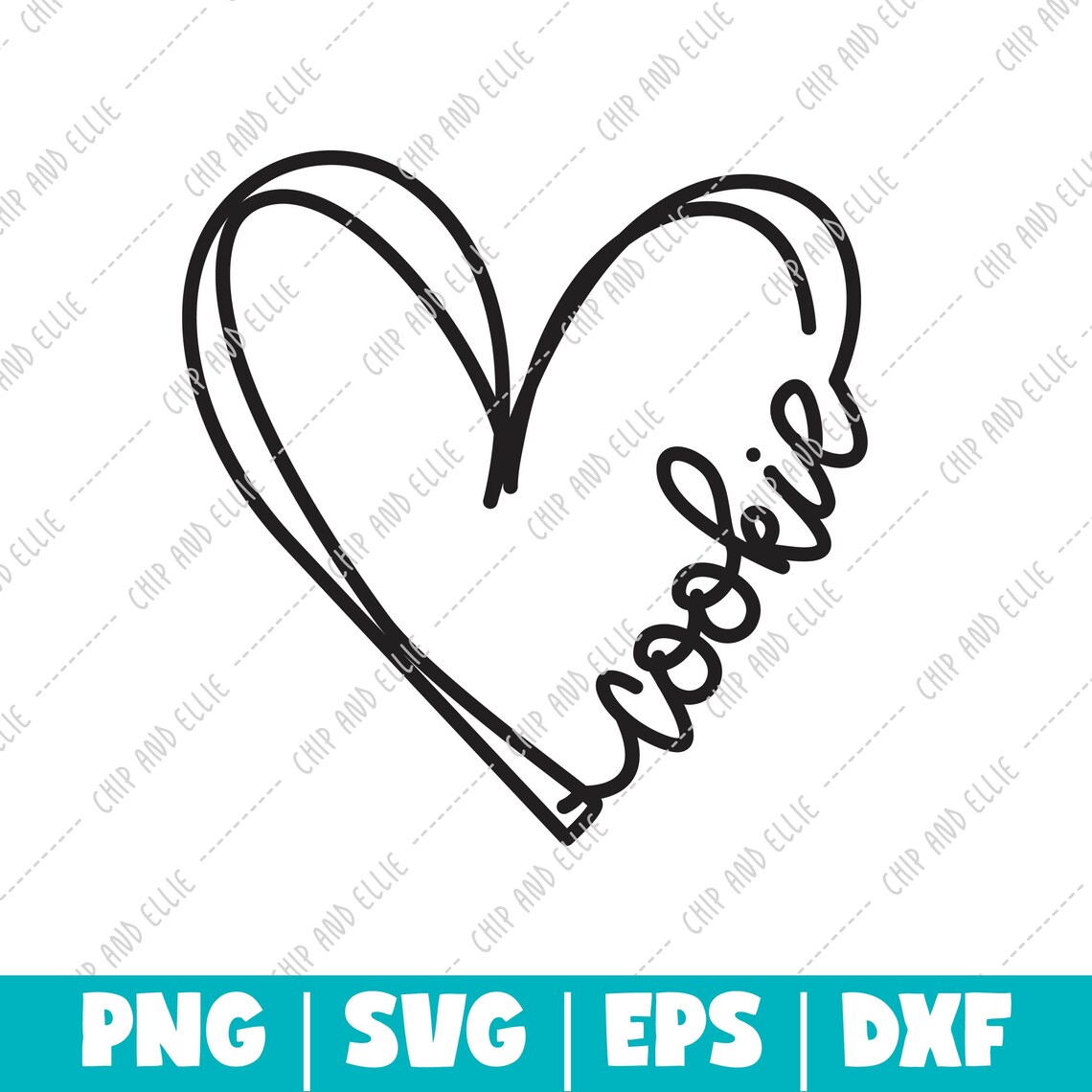 Cookie Heart Line Cut File Heart SVG Instant Download - Etsy