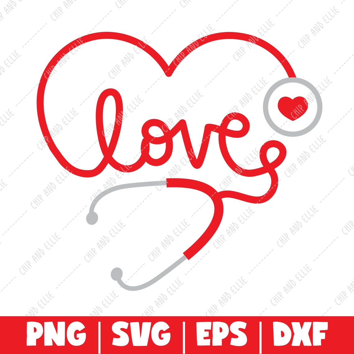 Stethoscope Heart SVG Nurse Heart DXF Eps PNG Doctor - Etsy