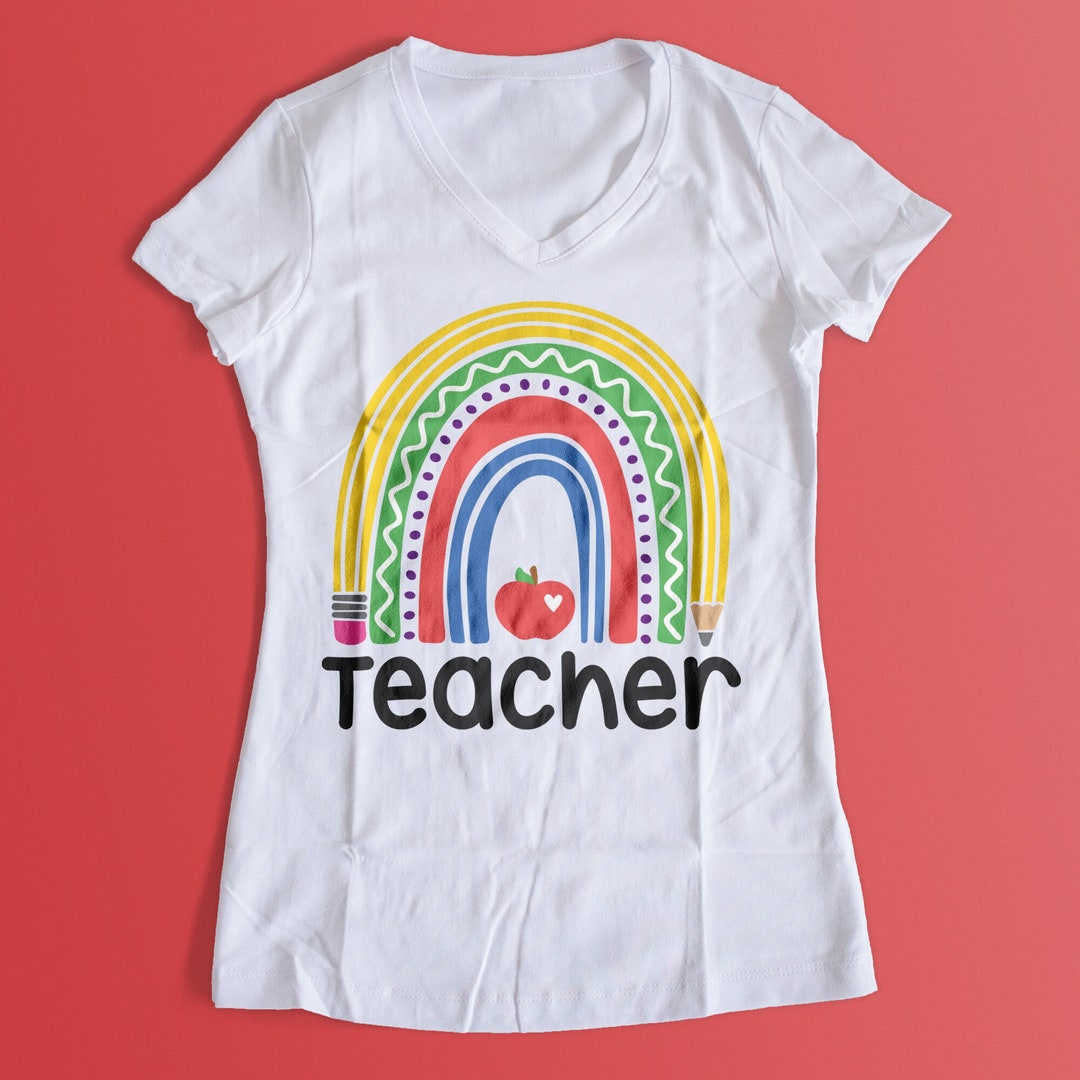 Teacher Rainbow SVG | PNG Eps Dtf | Cricut Cut File | Educator Rainbow ...