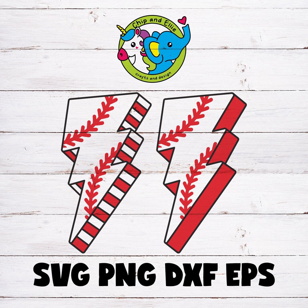 Baseball Lightning Bolt SVG | Solid & Stripes | Cricut Cut File ...